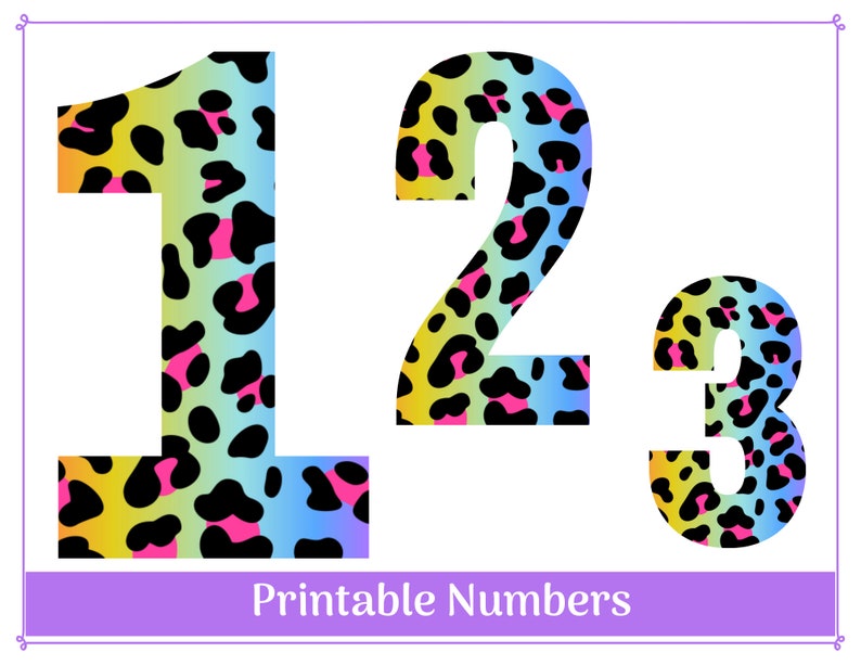 Rainbow Leopard Alphabet Clip Art Letters A-Z Printable & - Etsy