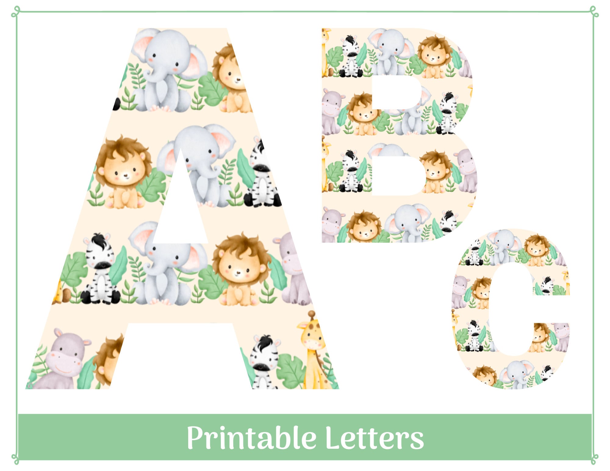 Safari Animal Alphabet & Numbers Clip Art (digital Download) - Etsy