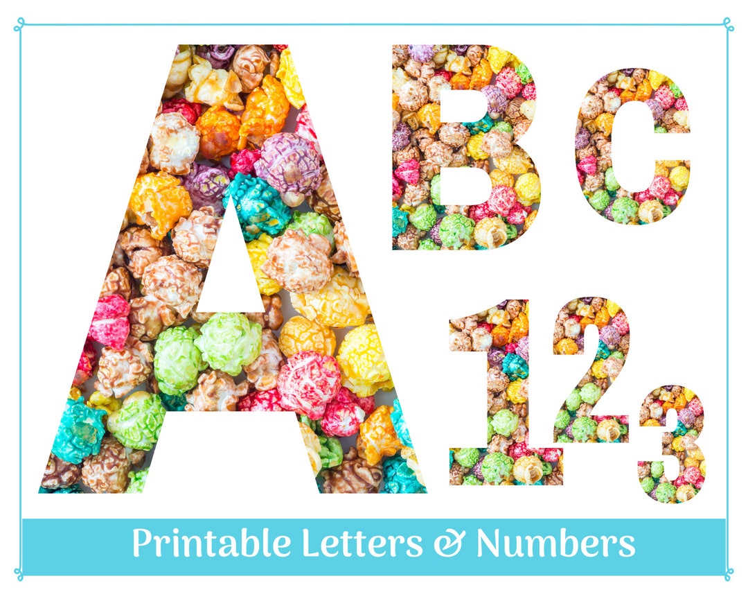 Popcorn Alphabet Clip Art Letters A-Z | Carnival Banner | Circus ...