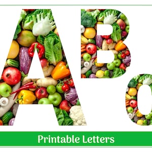 Vegetable Alphabet Clip Art Letters A-Z, Numbers 0-9 | Banner, Bulletin ...