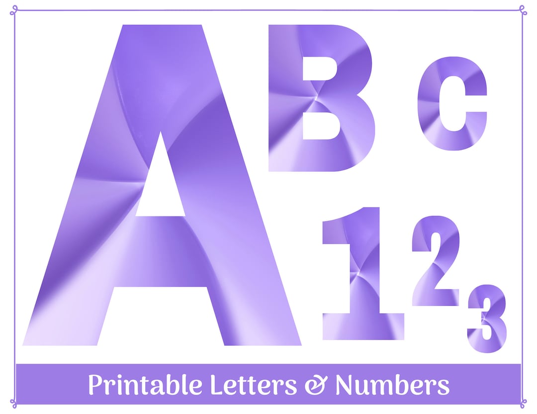 Purple Bulletin Board Letters & Numbers | Uppercase A-Z and Numbers 0-9 ...
