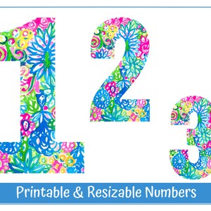 Tropical Floral Alphabet Letters and Number Clip Art | Uppercase ...