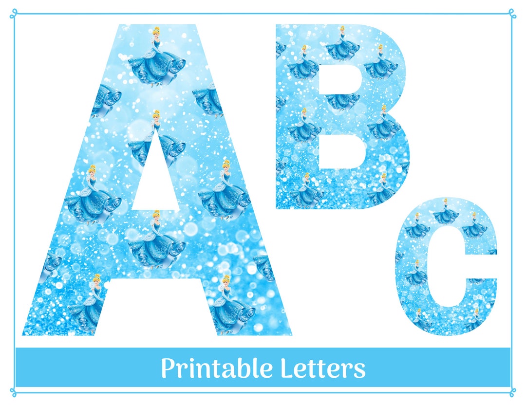 Cinderella Alphabet Letters & Numbers Clip Art Princess - Etsy