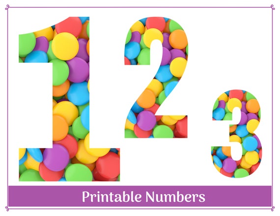 Candy Numbers 0-9 Clip Art Printable & Resizable Numbers | Etsy
