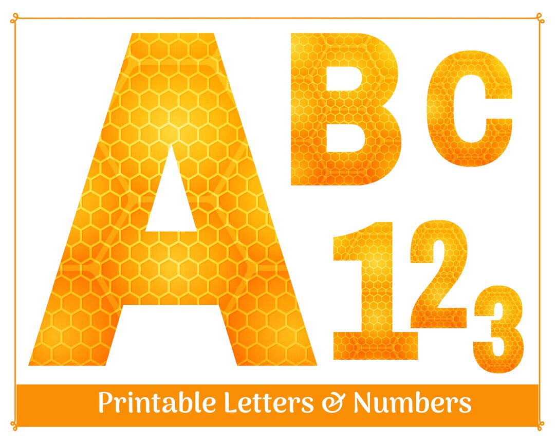 Bee Hive Alphabet Letters A-Z, Numbers 0-9 (digital Download) - Etsy
