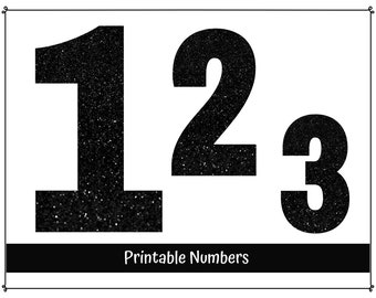 Black Glitter Numbers - Etsy