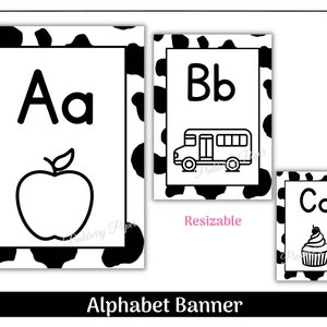 Cow Pattern Alphabet Cards | Classroom Alphabet | Classroom Decorations ...