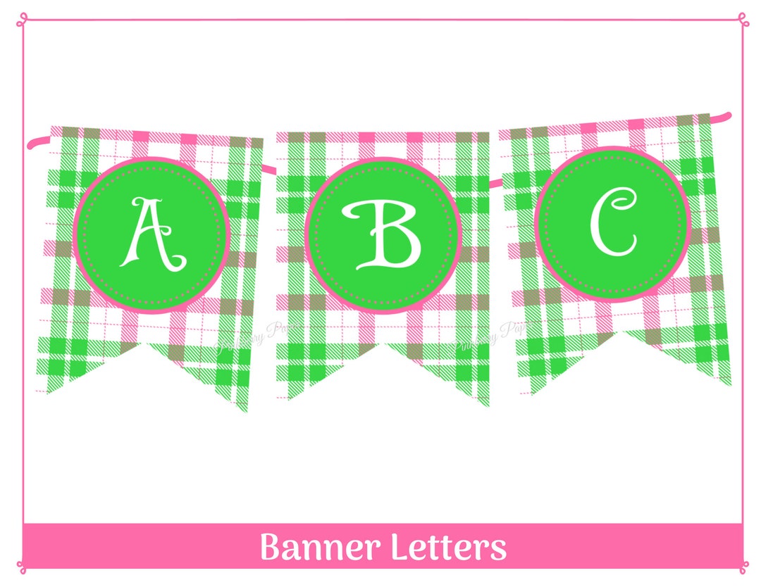 Preppy Party Banner Set Welcome Sign Birthday Banner Alphabet A to Z ...
