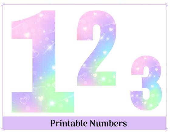 Pastel Rainbow Number Clip Art Printable & Resizable Numbers - Etsy