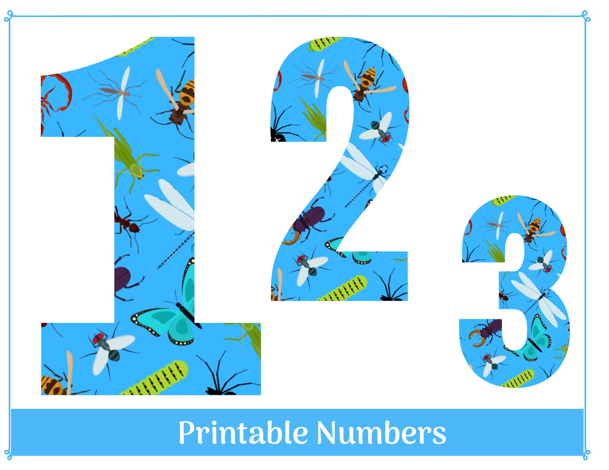 Insect Alphabet Letters A-Z & Numbers 0-9 (digital Download) - Etsy
