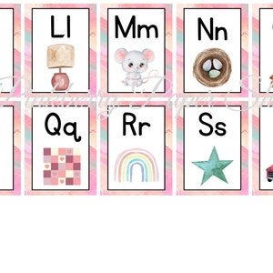 Watercolor Alphabet Cards | Classroom Alphabet | Classroom Decorations ...