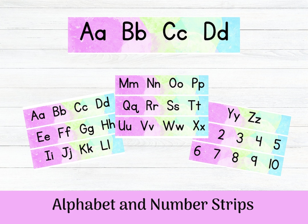 Pastel Alphabet and Number Strips | Classroom Letter and Number Set ...