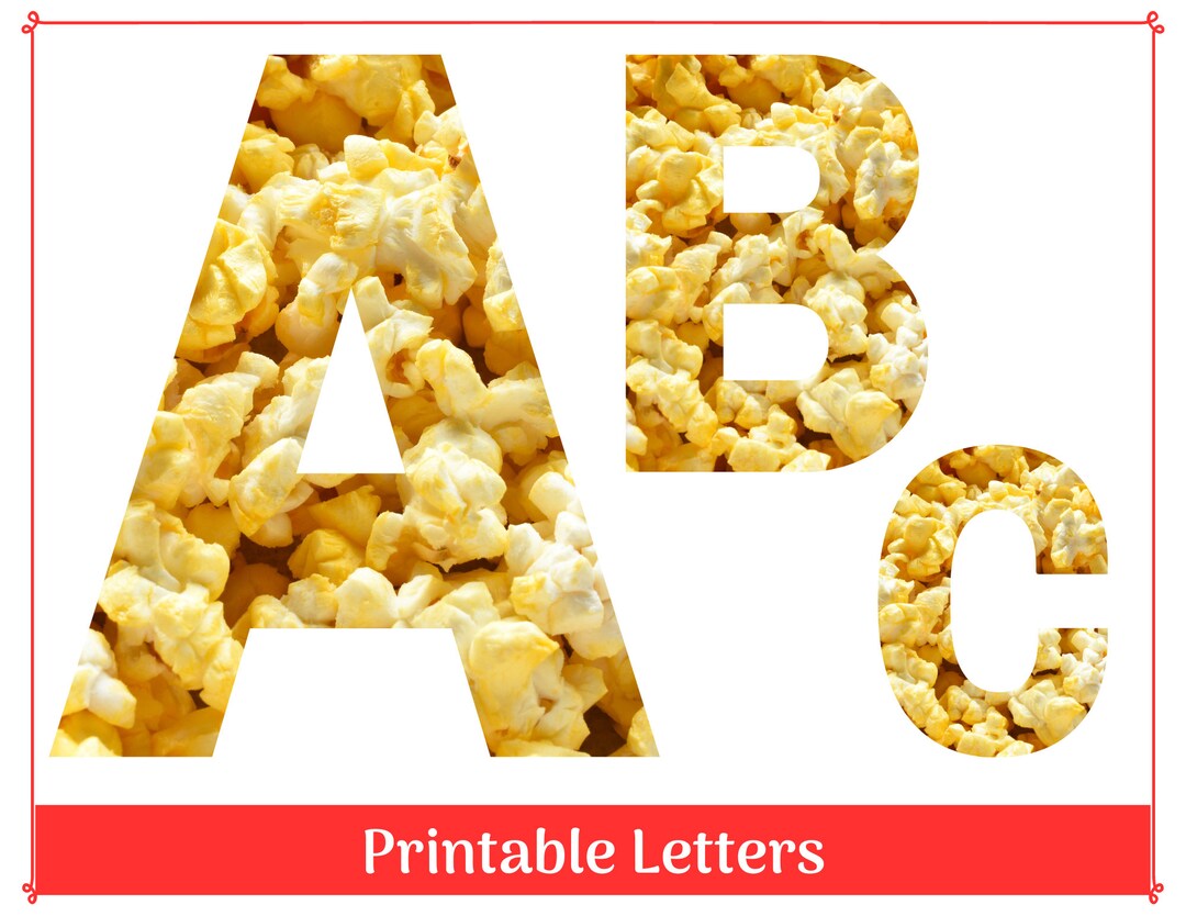 Popcorn Alphabet Clip Art Letters A-Z | Carnival Banner | Circus ...