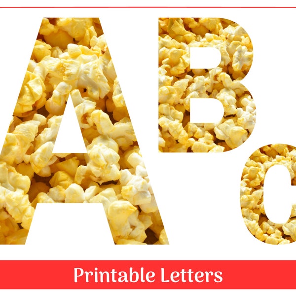 Popcorn Alphabet Letters - Etsy
