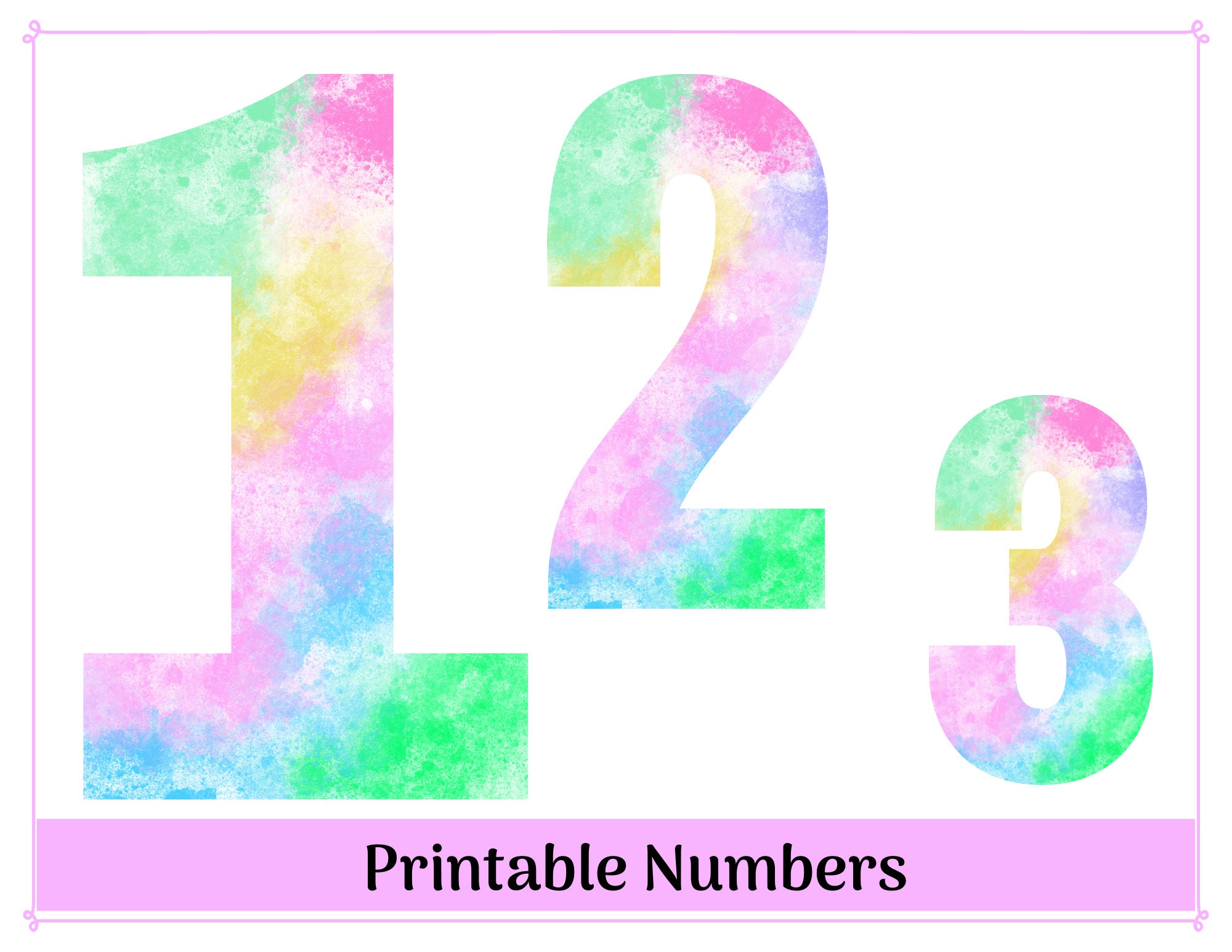 Pastel Watercolor Alphabet Letters & Numbers: Printable Clip Art ...