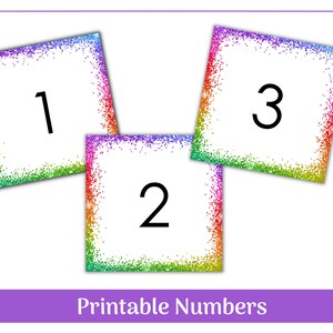 Rainbow Glitter Classroom Center Signs: Printable Template (digital ...