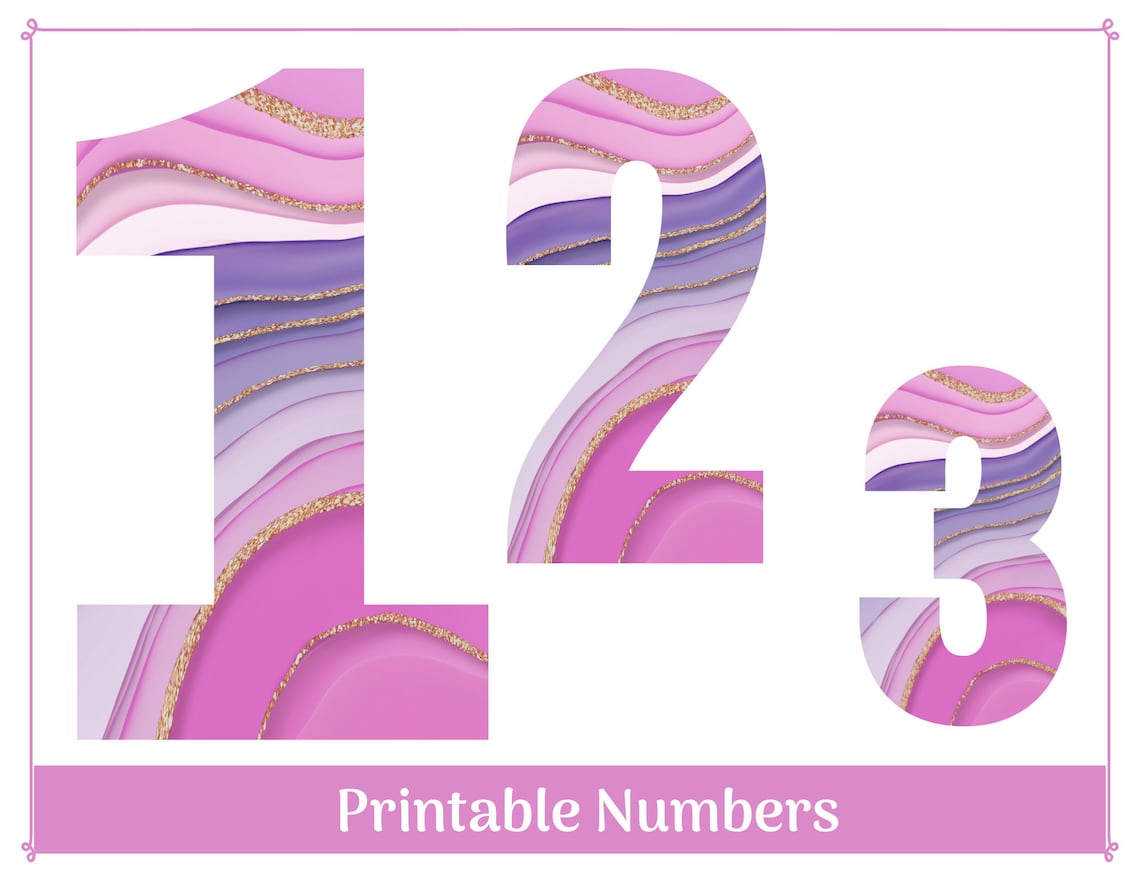 Purple Marble Alphabet Clip Art Letters A-Z, Numbers 0-9 | Printable ...