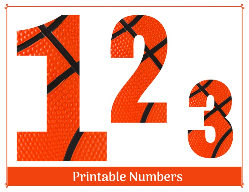 Basketball Alphabet Clip Art Letters A-Z, Numbers 0-9 | Printable Banner - Bulletin ...