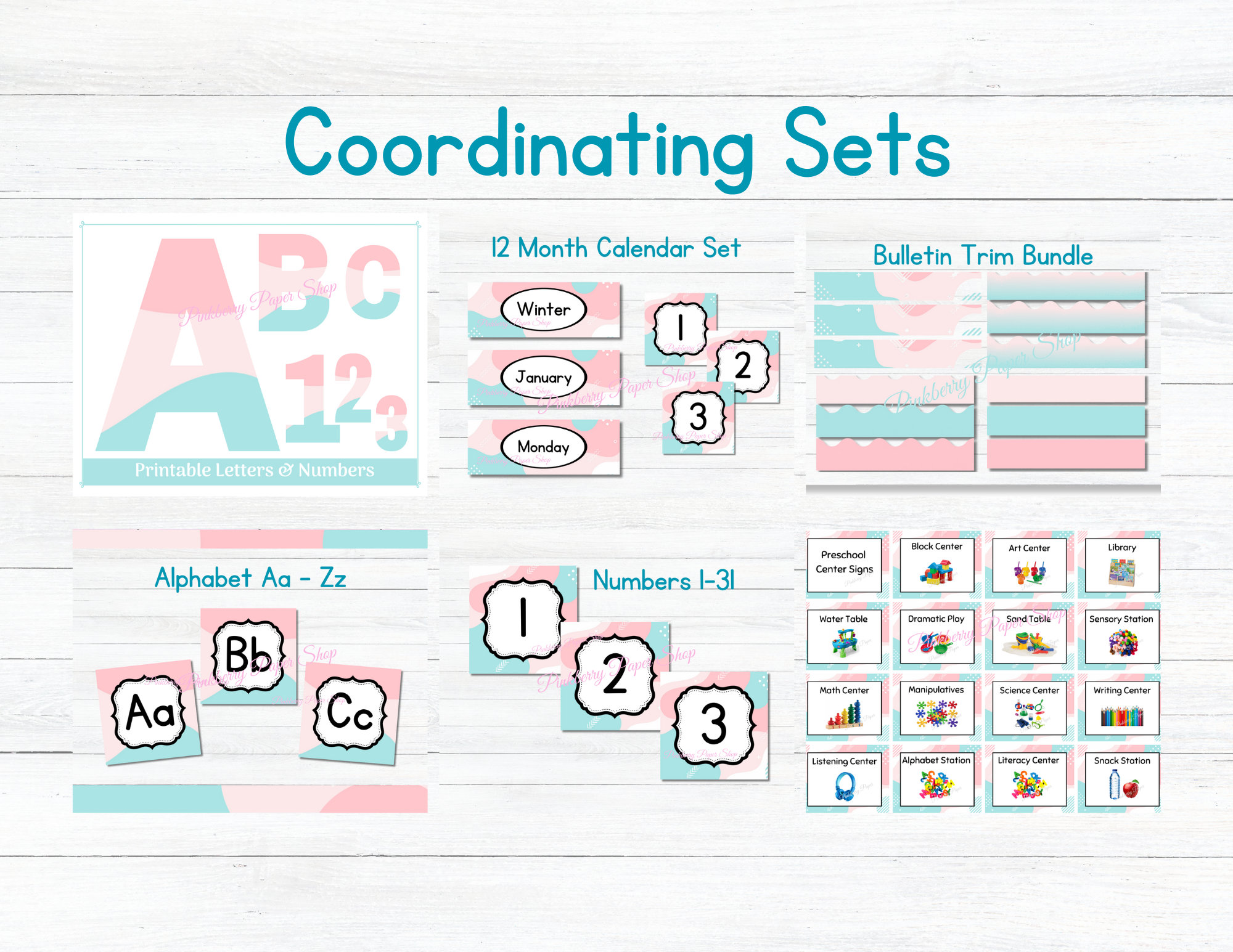 Aqua Peach Boho Alphabet Cards: Printable Classroom Decor (digital ...