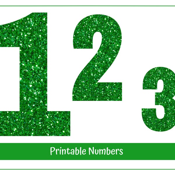 Green Glitter Number - Etsy