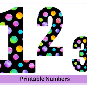 Black and Neon Polka Dot Alphabet Clip Art Letters A-Z and Numbers 0-9 ...