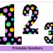Black and Neon Polka Dot Alphabet Clip Art Letters A-Z and Numbers 0-9 ...