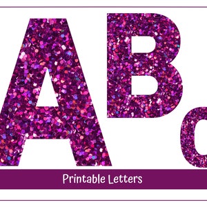 Maroon Glitter Alphabet Letters A-Z, Numbers 0-9 | Printable Banner ...
