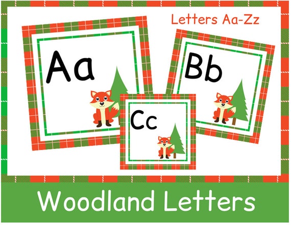 Woodland Fox Alphabet Letters Classroom Alphabet Chart | Etsy