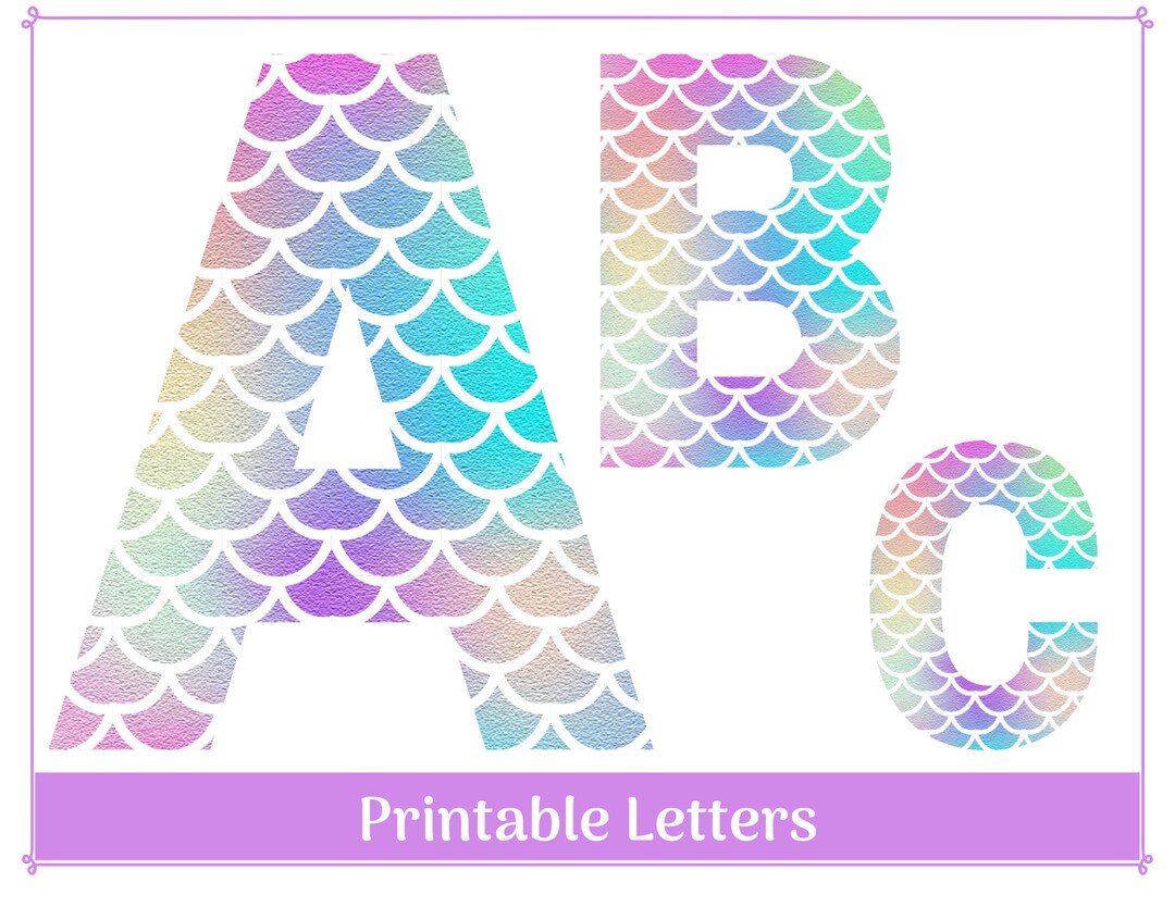 Mermaid Alphabet Clip Art Letters A-Z | Numbers 0-9 - Etsy