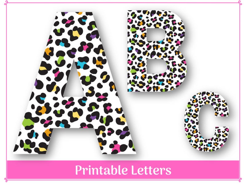 Rainbow Leopard Print Alphabet & Numbers Clip Art (digital Download) - Etsy