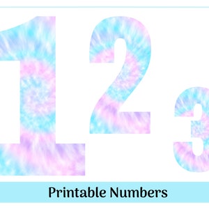 Pastel Tie Dye Alphabet Letters A-Z, Numbers 0-9 Clip Art, Printable ...