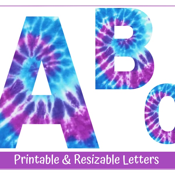 Tie Dye Alphabet - Etsy