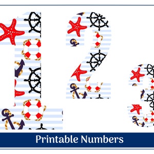 Nautical Alphabet Clip Art Letters A-Z, Numbers 0-9 | Banner, Bulletin ...