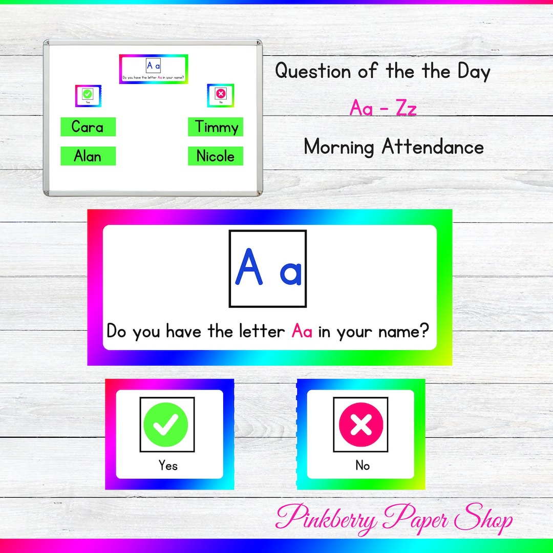 Question of the Day | Letter Recognition | Preschool Learning Supplies ...