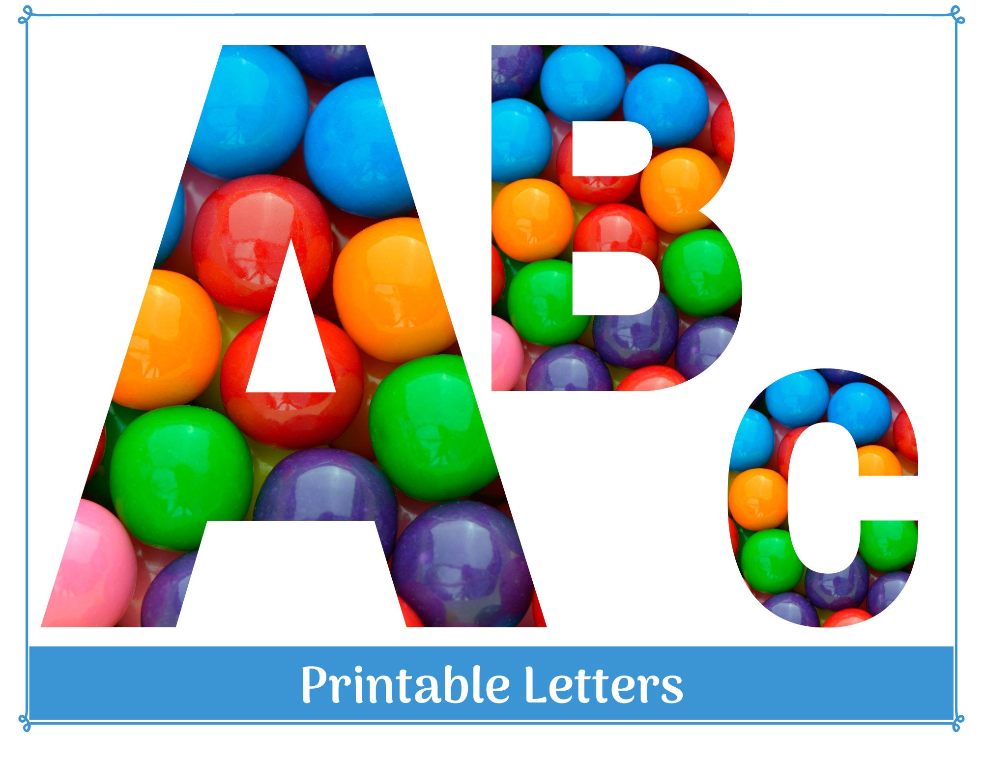 Gumball Alphabet Letters & Numbers: Printable Clip Art (digital ...