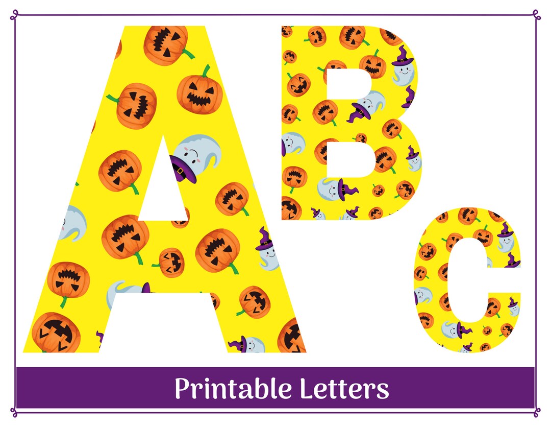 Halloween Alphabet Clip Art Letters A-Z Printable & - Etsy