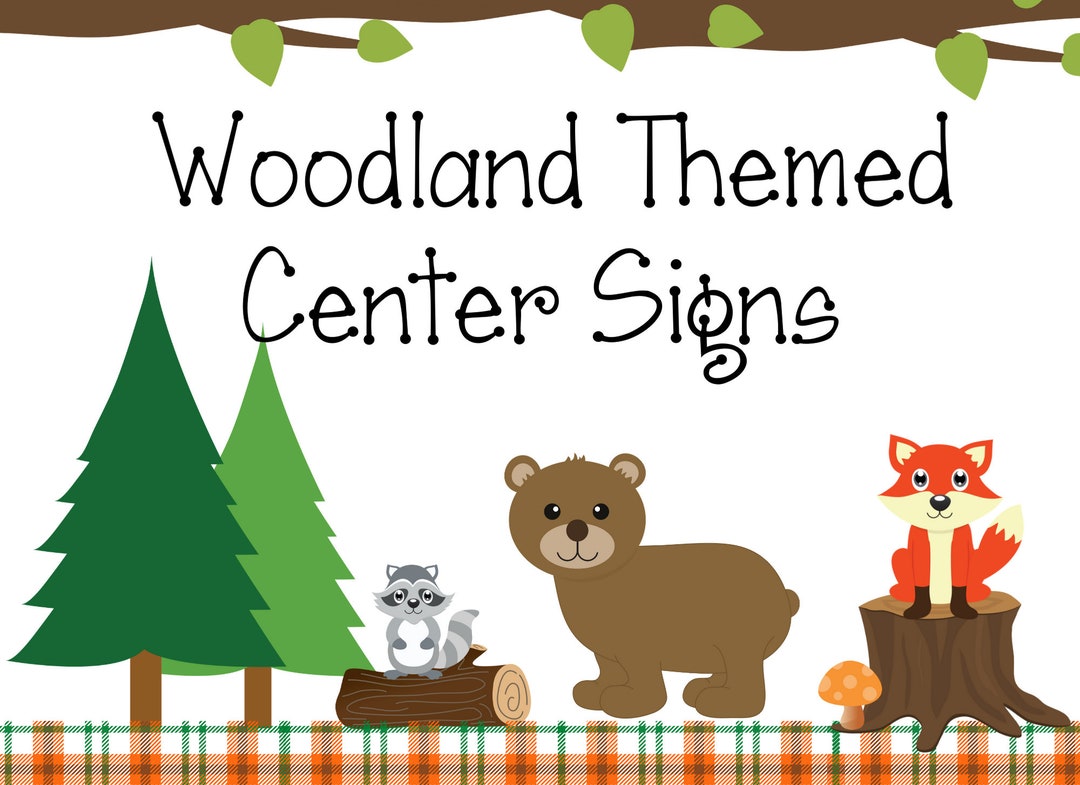 Woodland Classroom Center Signs: Forest Animals, Set of 15 (PDF & PNG ...
