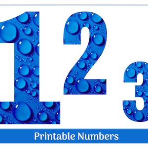 Blue Water Droplet Alphabet Clip Art: Printable Letters & Numbers ...