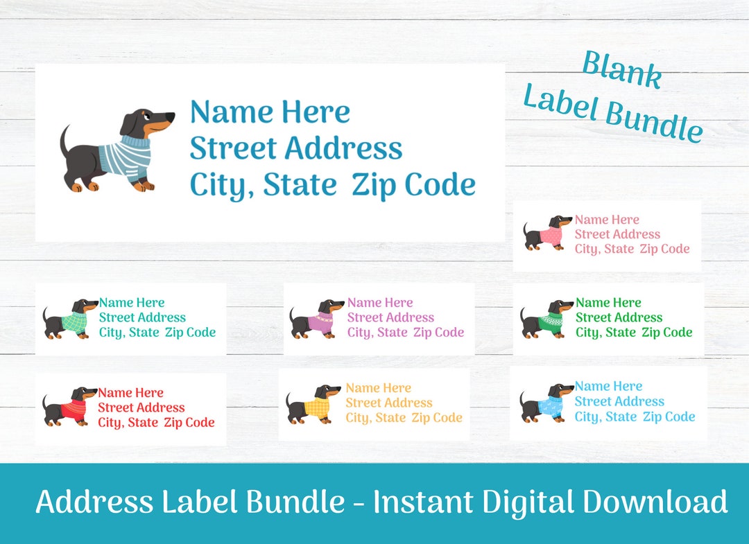 Dachshund Address Labels Personalized Address Labels DIY - Etsy