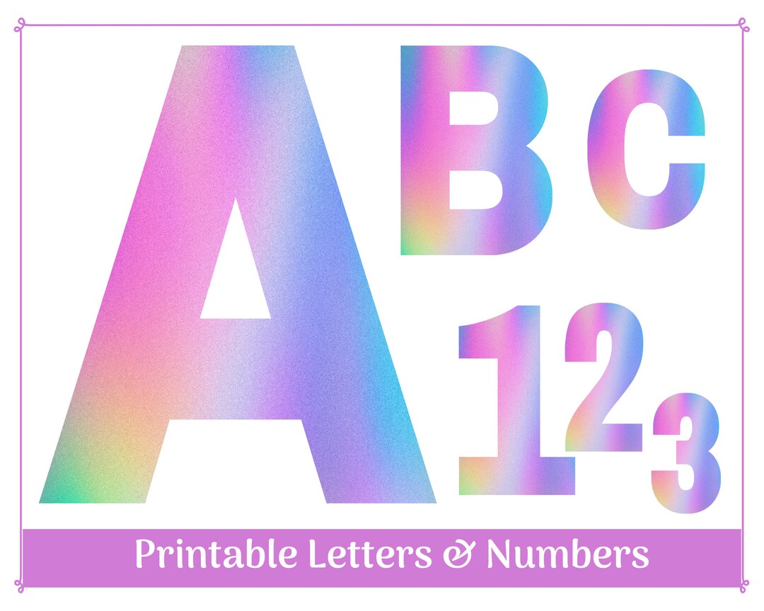 Alphabet Letters A-Z, Numbers 0-9 Banner, Bulletin Board, Scrapbook, Sublimation Letters ...