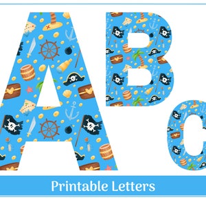 Pirate Themed Alphabet, Numbers | Printable & Resizable Letters ...