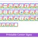 Rainbow Glitter Classroom Center Signs: Printable Template (digital ...