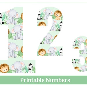 Baby Safari Animal Alphabet Letter Clip Art, Numbers 0-9 | Banners ...