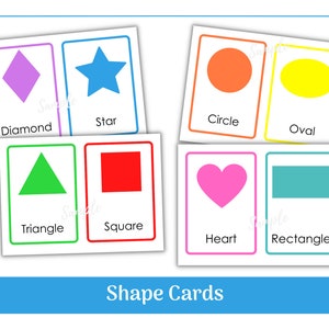Shape Cards Printable Classroom Activity Cards Preschool | Etsy