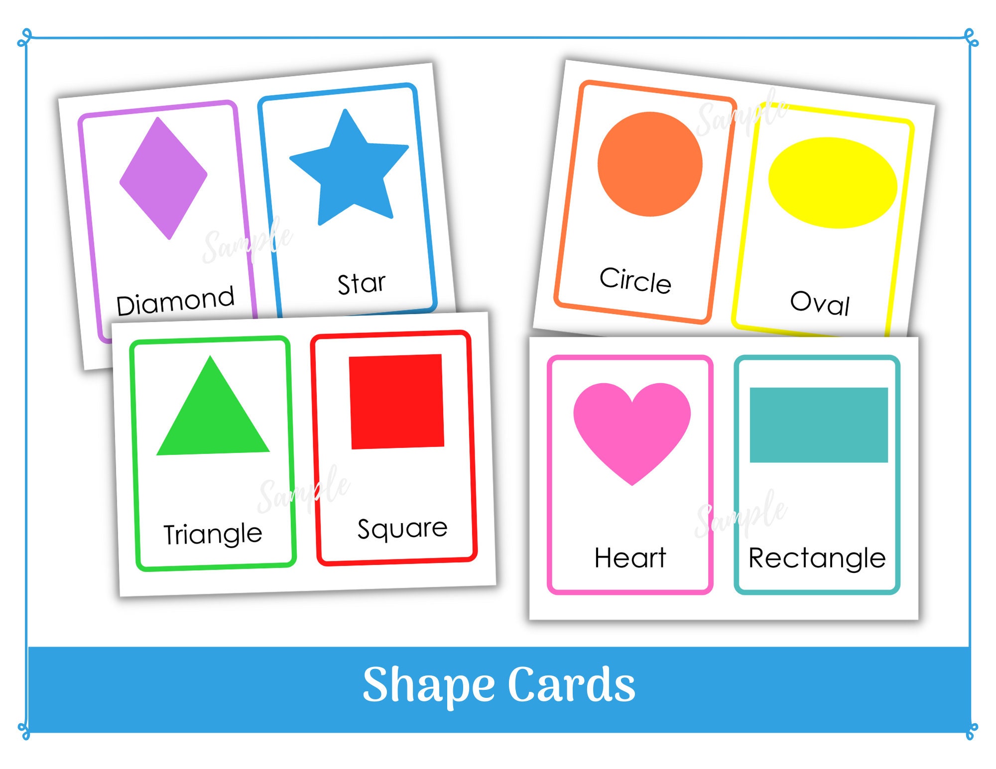 Shape Cards Printable Classroom Activity Cards Preschool - Etsy