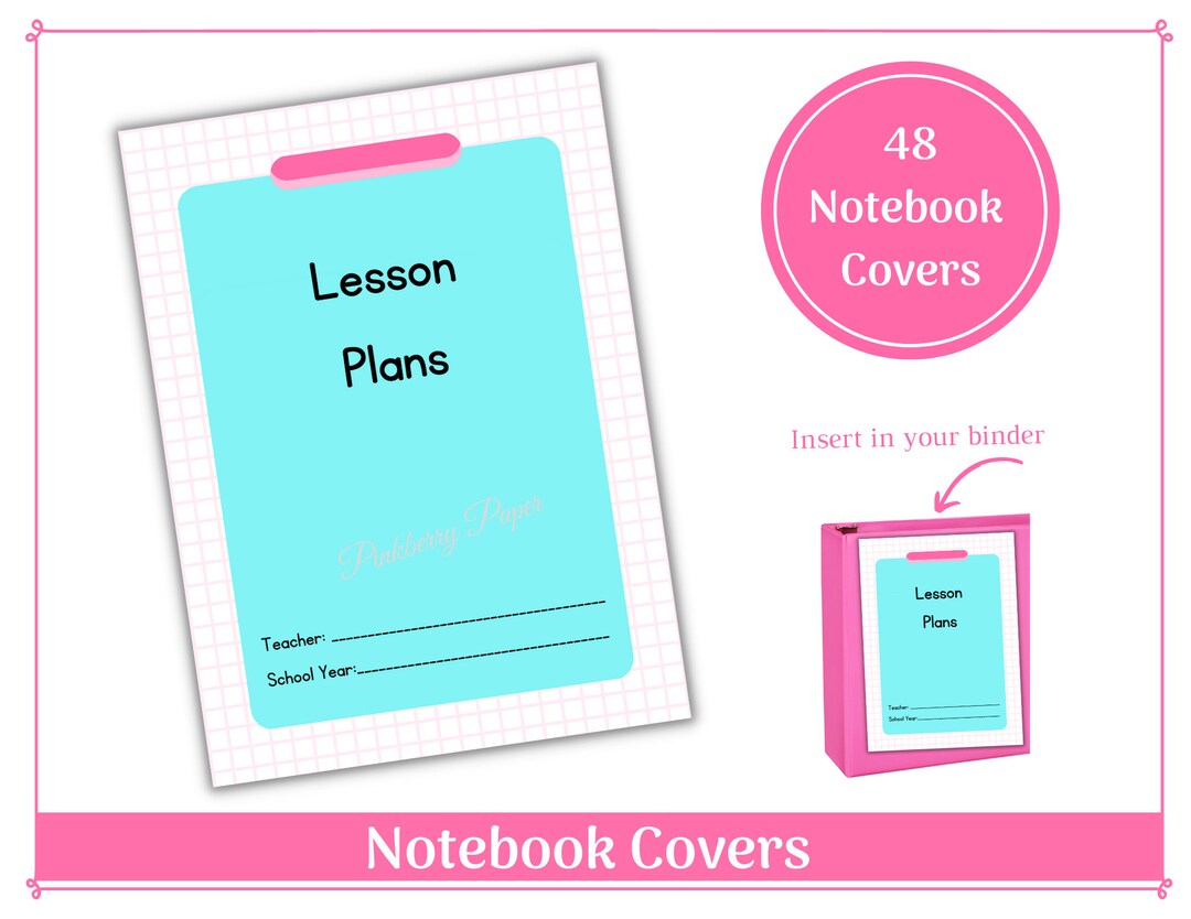 Subject Notebook Covers Teacher Forms Binder Labels Clear Sleeve ...