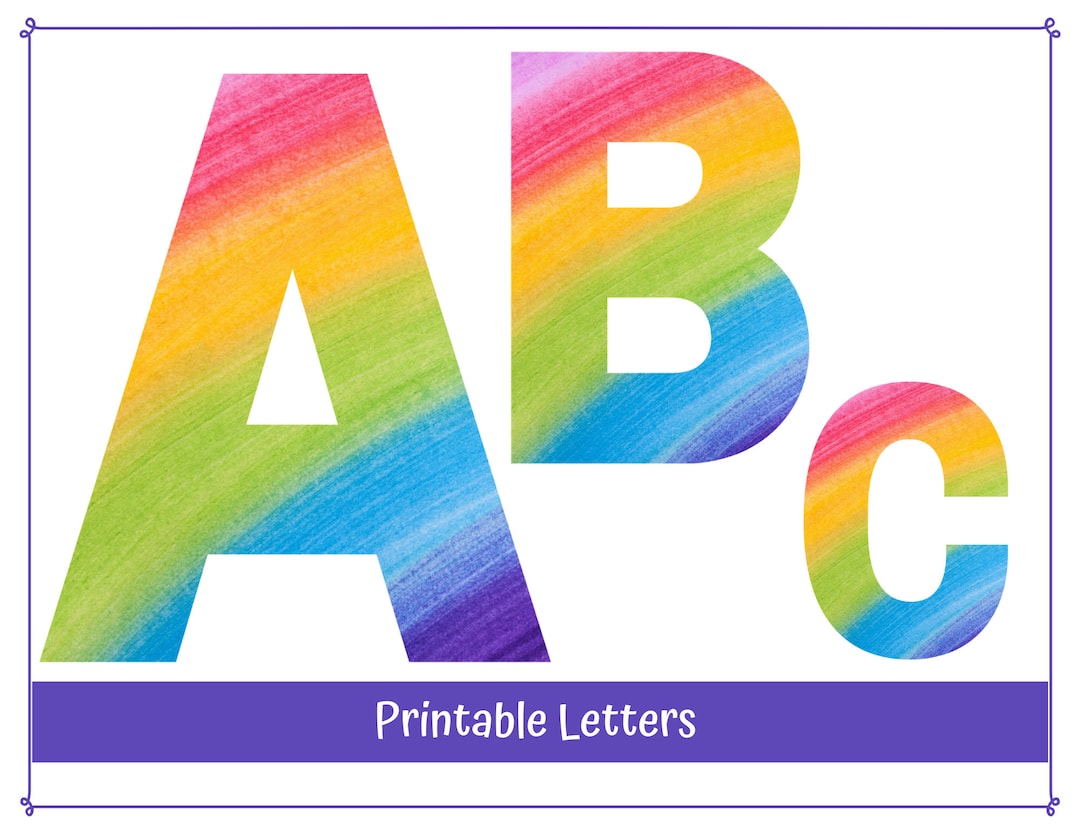 Rainbow Alphabet Letters & Numbers: Printable Clip Art (digital ...