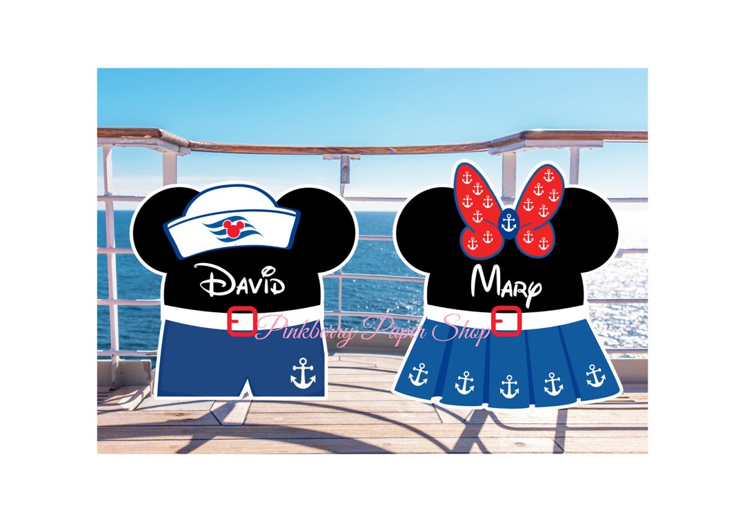 Nautical Mickey and Minnie Sailor Clip Art: Cruise Door Magnets ...