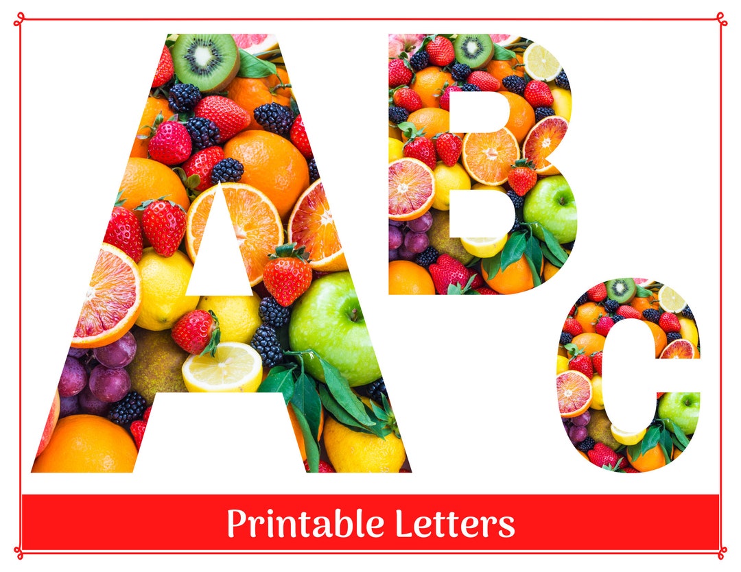 Fruit Alphabet Clip Art Letters A-Z Printable & Resizable - Etsy