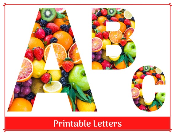 Fruit Alphabet Clip Art Letters A-Z Printable & Resizable - Etsy